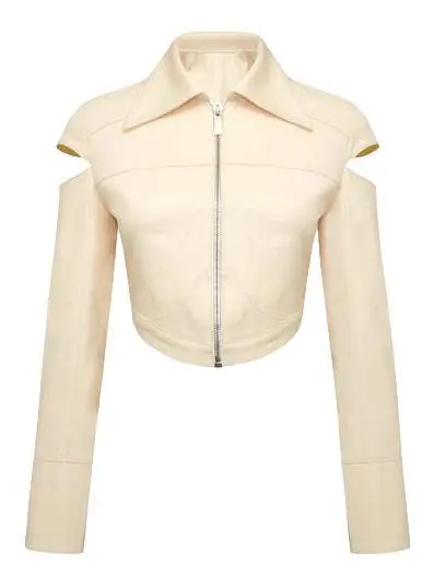 JENDUE Chaby Cut Out Jacket - Ecru