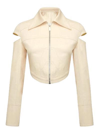 JENDUE Chaby Cut Out Jacket - Ecru