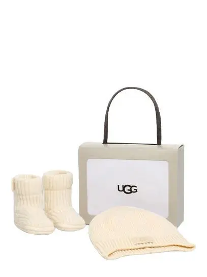 UGG Skyler Bootie & Beanie Set - Cream