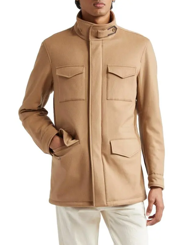 Herno Storm System® Virgin Wool Field Jacket - Camel