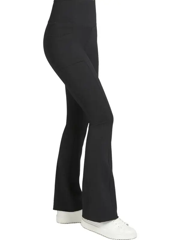 Blanc Noir Directional Rib Bootcut Pants - Black