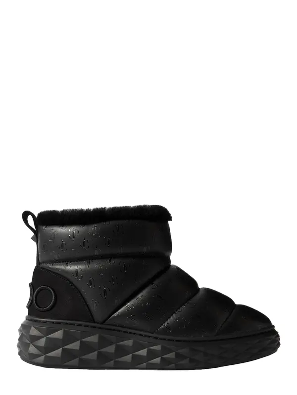 JIMMY CHOO Xan Shearling-lined Leather Boots - Black