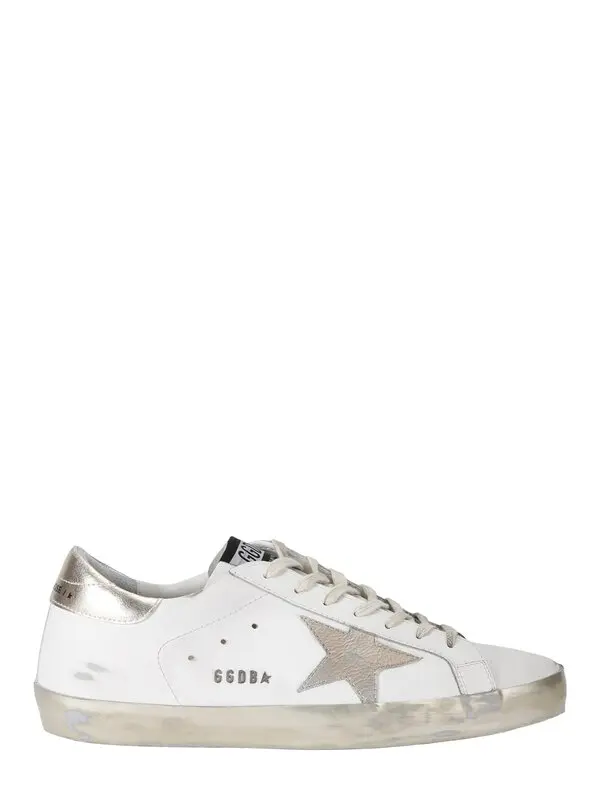 GOLDEN GOOSE Leather Super-star Sneakers - Gold