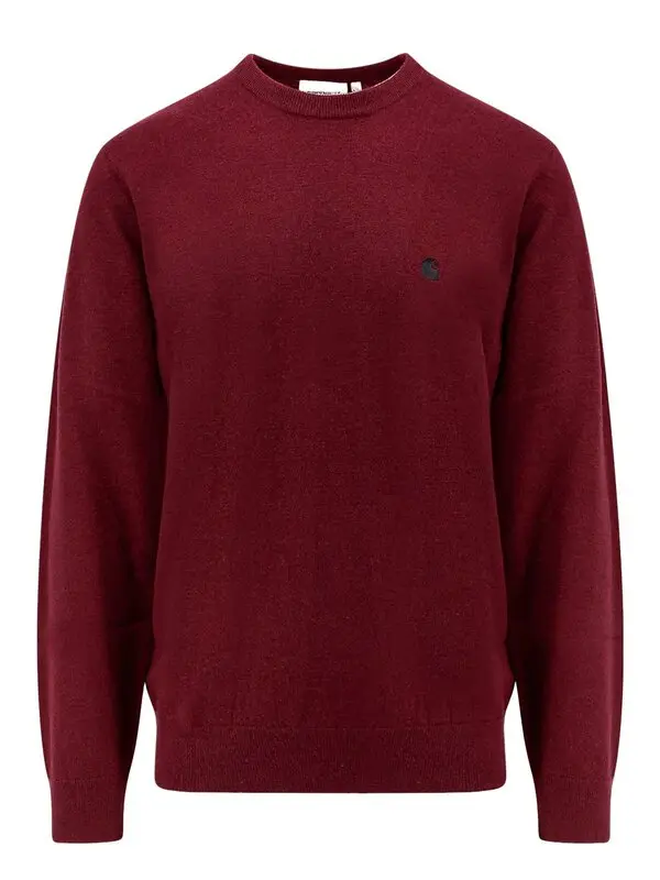 Carhartt Work In Progress Wool Sweater With Embroidered Logo - Red