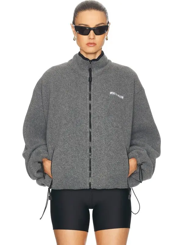Miu Miu Zip Up Jacket - Grey