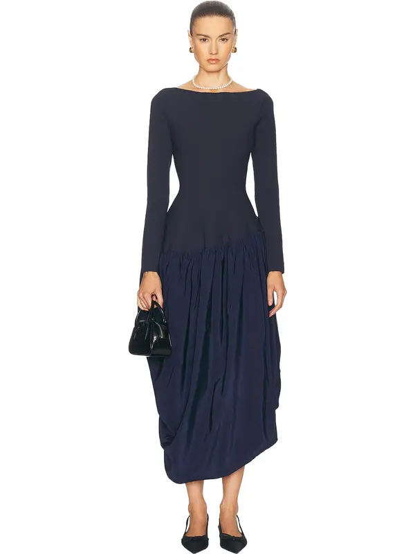 Simkhai Angela Combo Midi Dress - Midnight