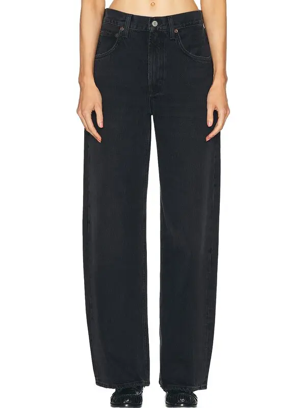 AGOLDE Low Curve Wide Leg Jeans - Black Tar