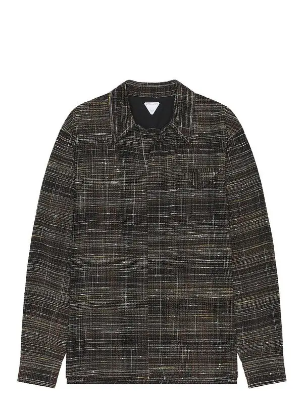 Bottega Veneta Knotted Viscose Shirt In Black - Fondant Multicolor