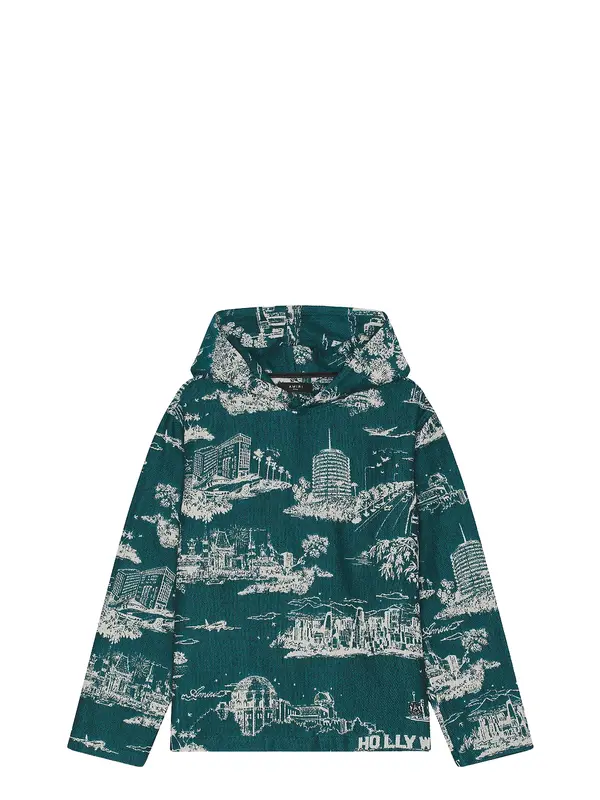 Amiri La Landmark Tapestry Hoodie - Deep Teal