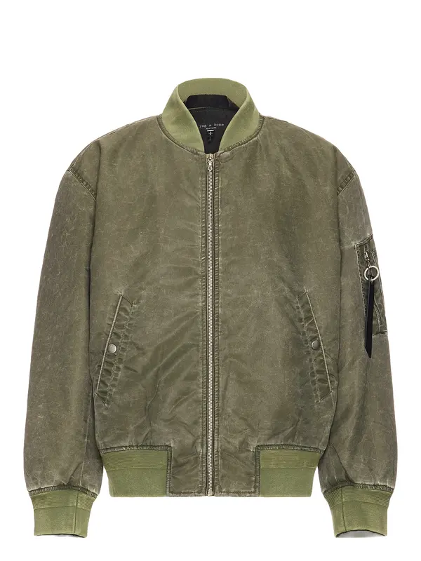 Rag & Bone Manston Nylon Bomber Jacket - Army