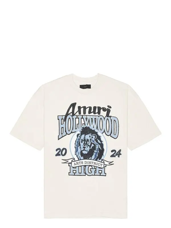 Amiri High Lion Skater Tee In Ivory - Alabaster