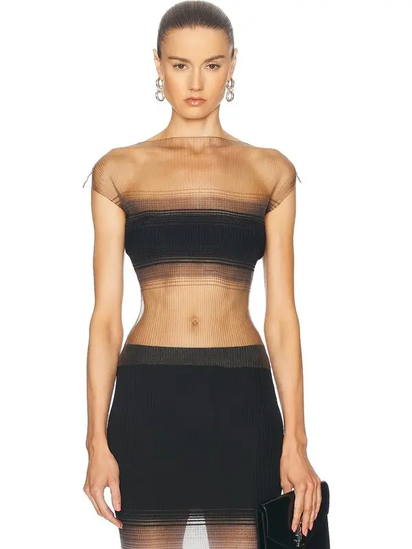 GRACE LING Evanescent Censor Top - Fume