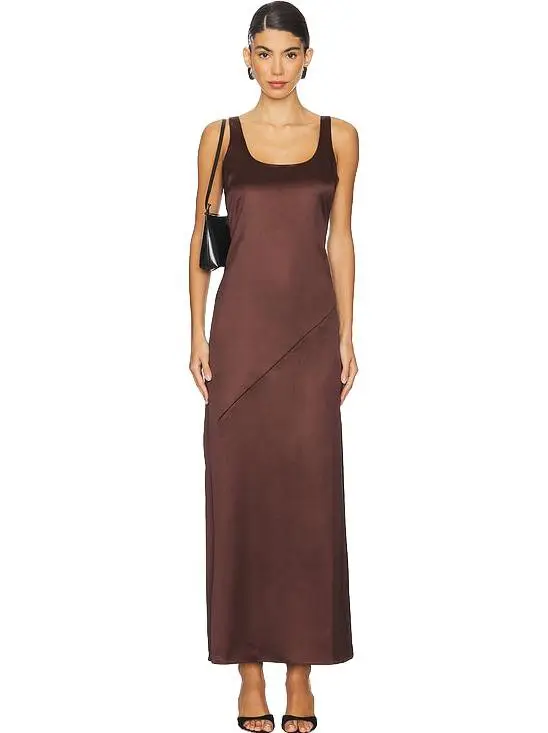 Line & Dot Dalton Maxi Dress - Chocolate