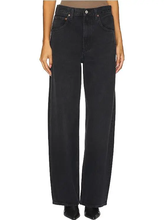 AGOLDE Low Curve Wide Leg Jeans - Black