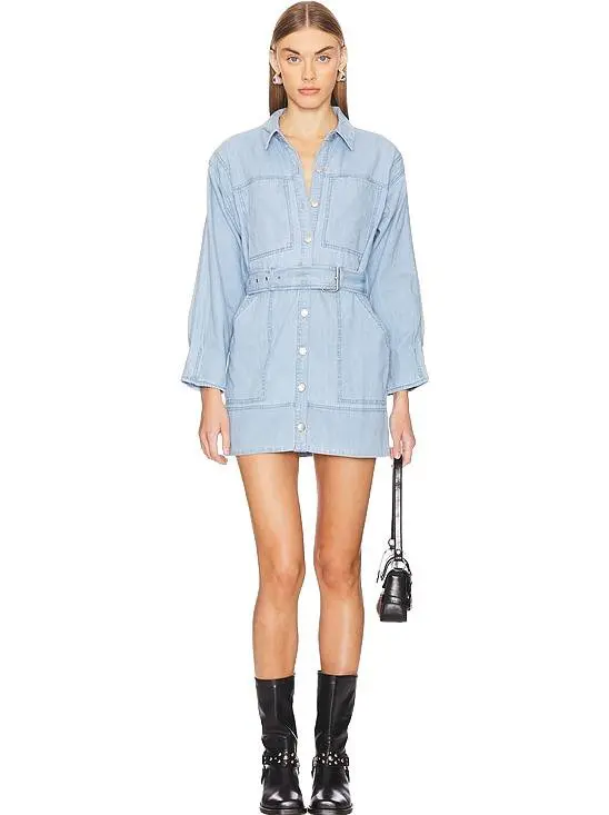 Free People X Revolve Esme Mini Dress - Denim-light