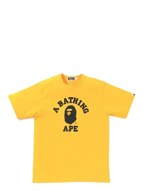 A BATHING APE College Tee Shirt - Yellow/black