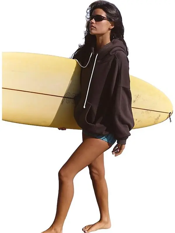 Free People Relaxed Fit Hoodie - Black Walnut