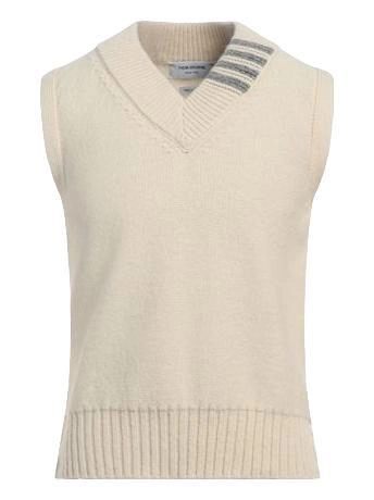 Thom Browne Sleeveless V-neck Sweater - Ivory