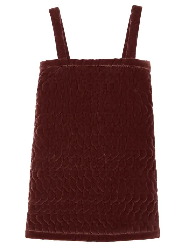 Chloé Quilted Cotton-velvet Mini Dress - Brown