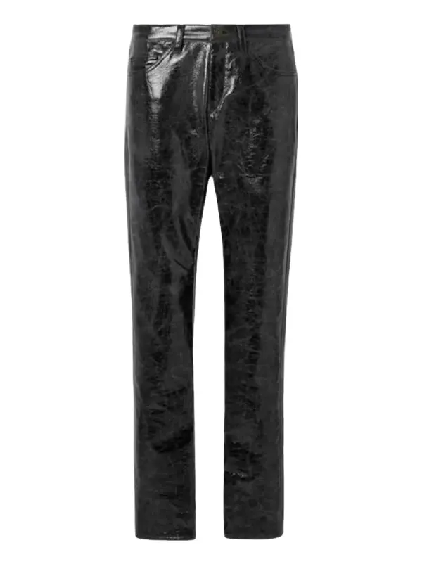Isabel Marant Slim-leg Crinkled Cotton-blend Vinyl Pants - Burgundy