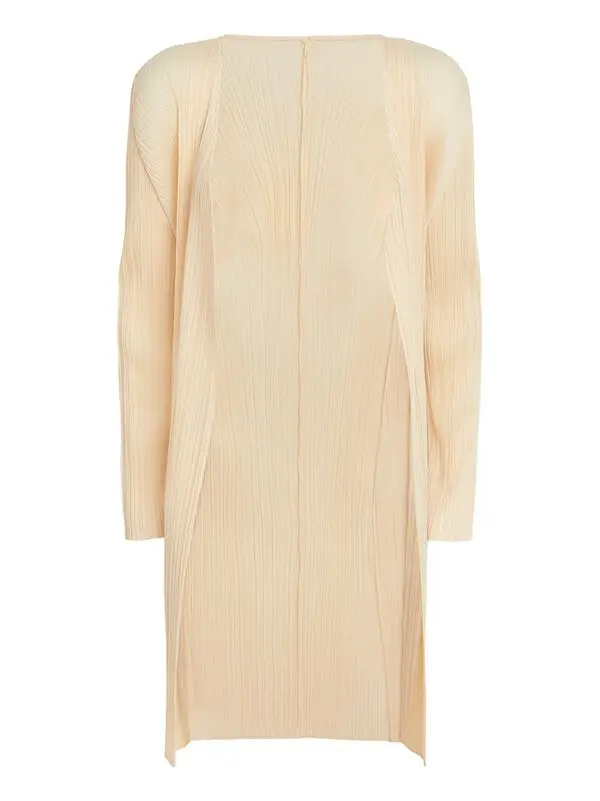 Issey Miyake Pleated Long Cardigan - Beige