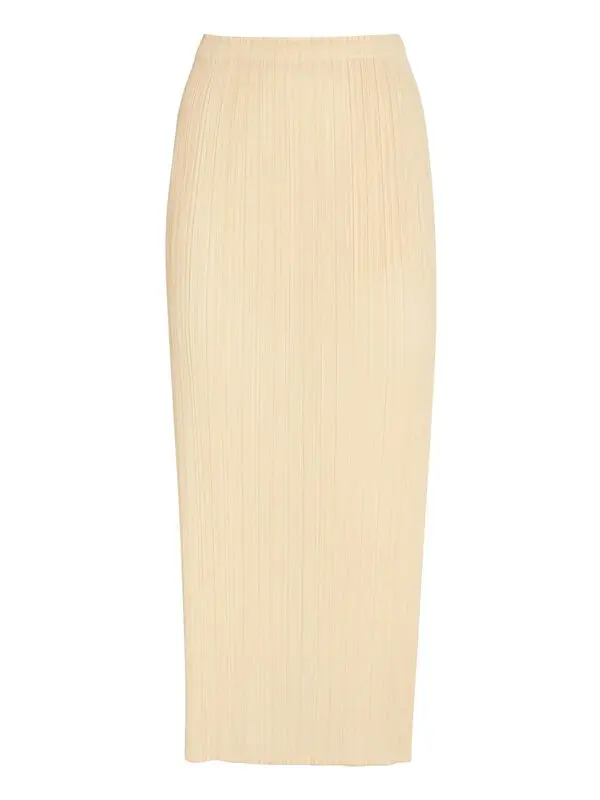 Issey Miyake Pleated Midi Skirt - Beige