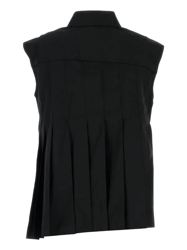 Sacai Pleated Asymmetric Shirt - Black
