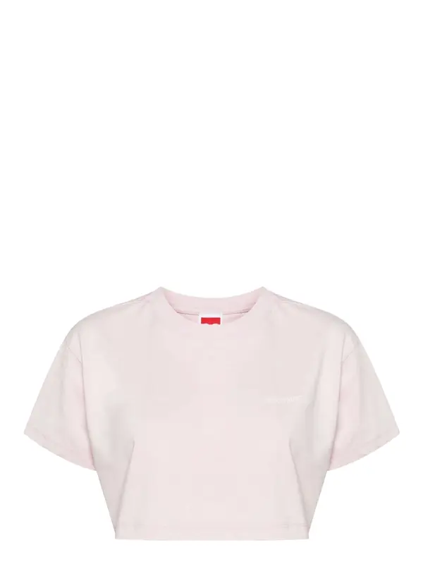 GROUND ZERO Logo-print Cropped T-shirt - Pink