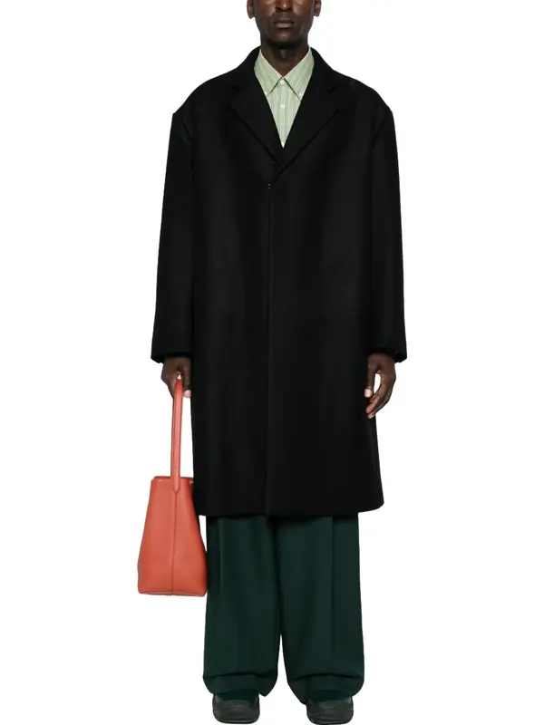 Marni Embroidered Logo Coat - Black