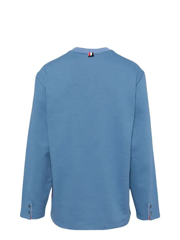 Thom Browne Cotton Crew-neck Sweatshirt - Blue