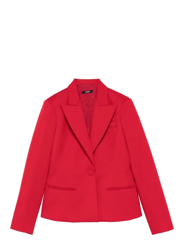 Amen Single-breasted Twill Blazer - Red