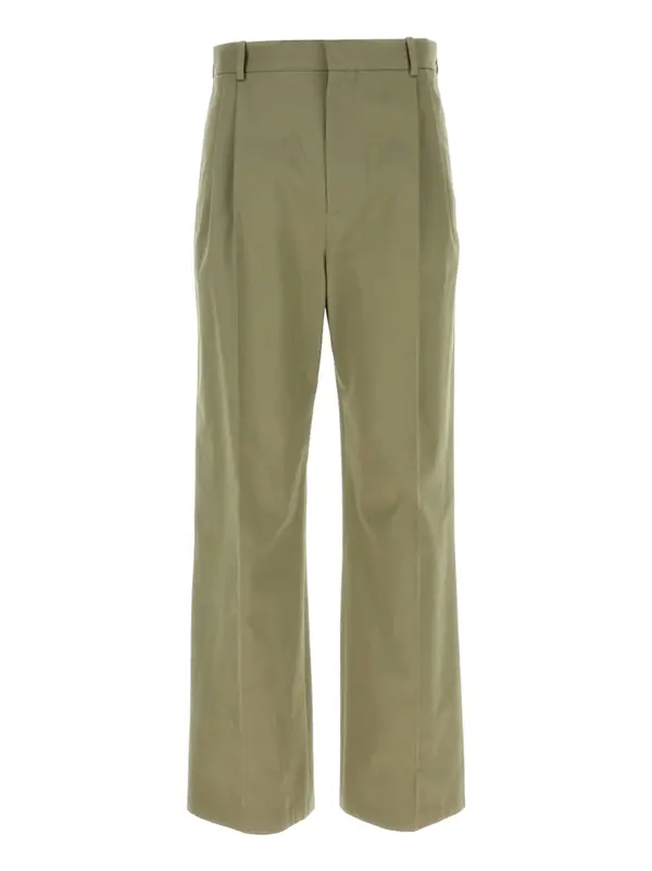 Loewe Pressed Crease Straight-leg Trousers - Green