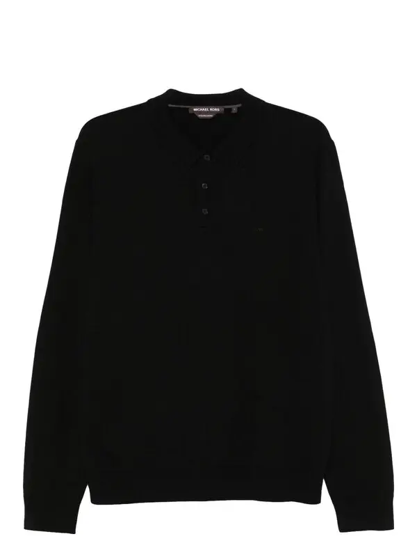 Michael Kors Merino-wool Polo Shirt - Black