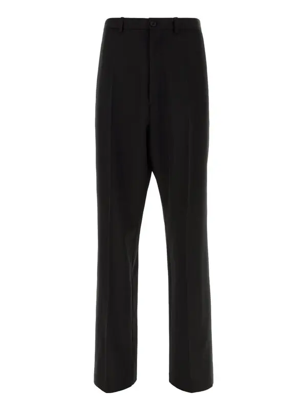 Balenciaga Pressed Crease Tuxedo Trousers - Black