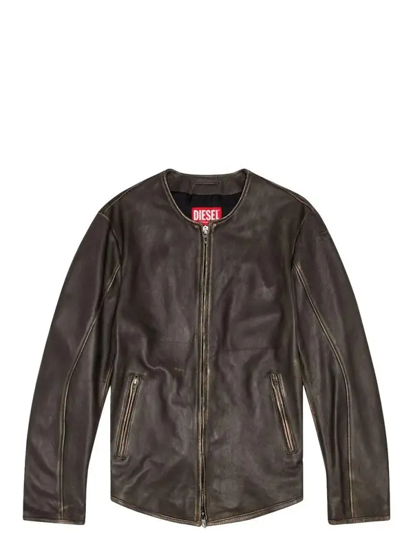 DIESEL® L-emma Leather Jacket - Brown