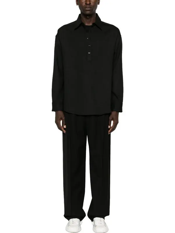 Emporio Armani Long-sleeve Polo Shirt - Black