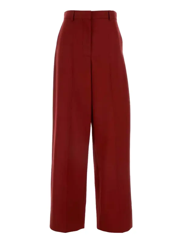 Stella McCartney Pleated Wool Palazzo Pants - Red