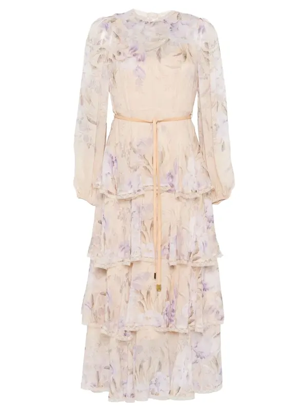 Zimmermann Eden Lace Edge Midi Dress - Neutrals