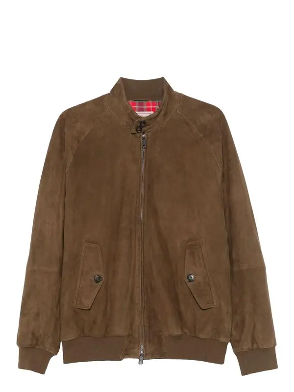 BARACUTA G9 Harrington Suede Jacket - Brown