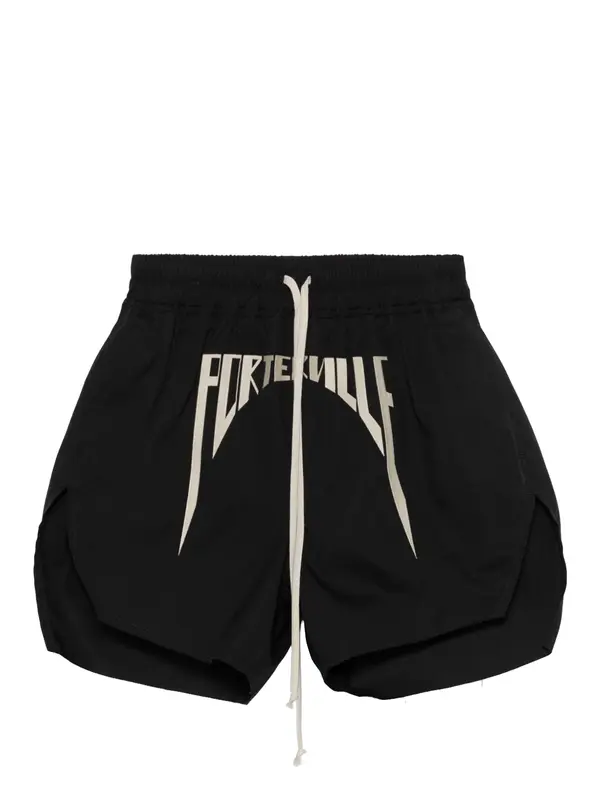 Rick Owens Motif-embroidered Track Shorts - Black