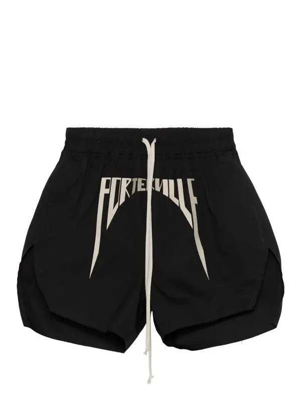 Rick Owens Motif-embroidered Track Shorts - Black