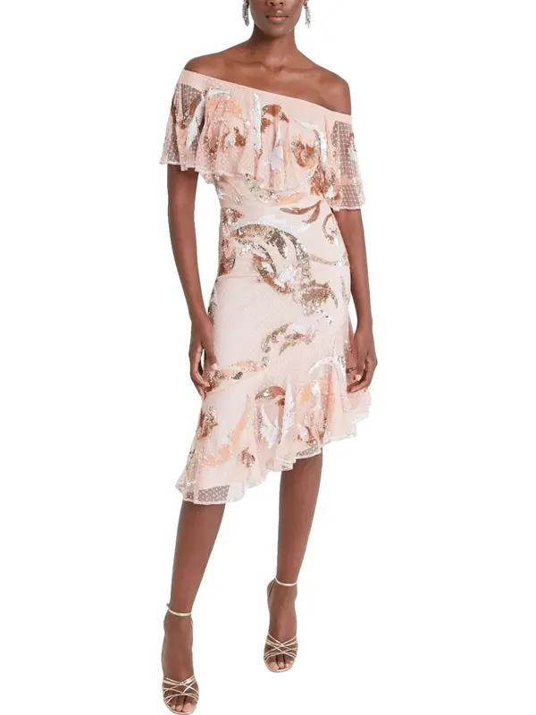 TEMPERLEY LONDON Novella Midi Dress - Pink