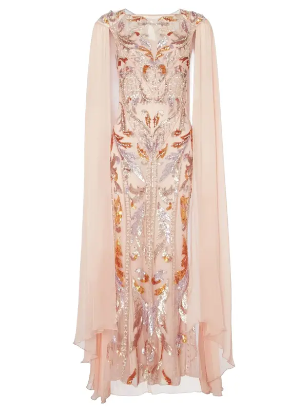 TEMPERLEY LONDON Novella Cape Dress - Pink