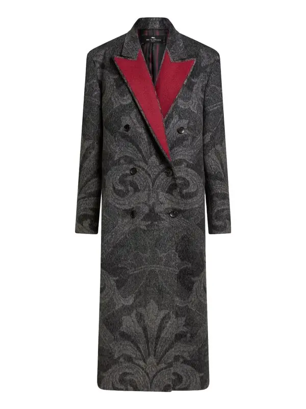 Etro Patterned Jacquard Wool Jacket - Grey