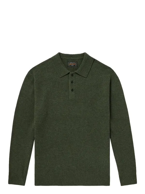 BEAMS Wool Polo Shirt - Green