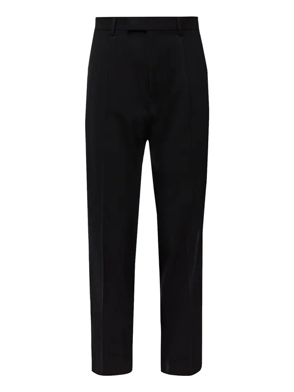 Zegna Straight-leg Pleated Cotton And Wool-blend Twill Trousers - Black
