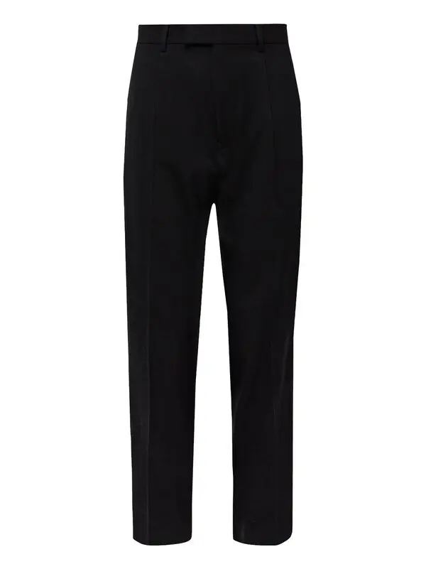 Zegna Straight-leg Pleated Cotton And Wool-blend Twill Trousers - Black