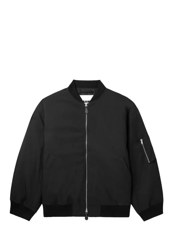 JIL SANDER Padded Gabardine Bomber Jacket - Black