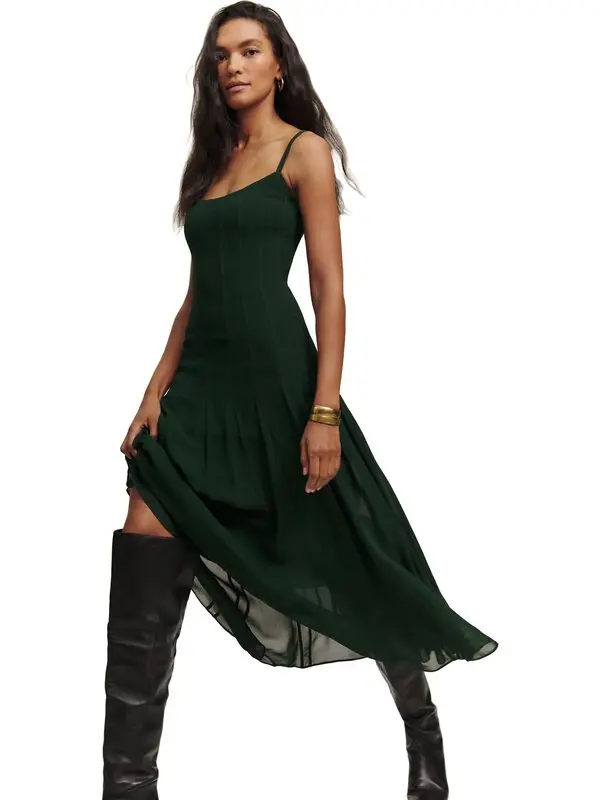 REFORMATION Katalina Midi Dress - Green