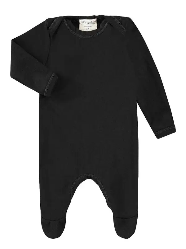 PAIGELAUREN Supima® Cotton Blend Footie - Black